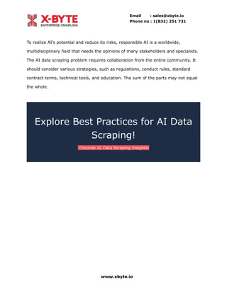 Guide on AI Data Scraping: Data Quality Ethics and Challenges | PDF