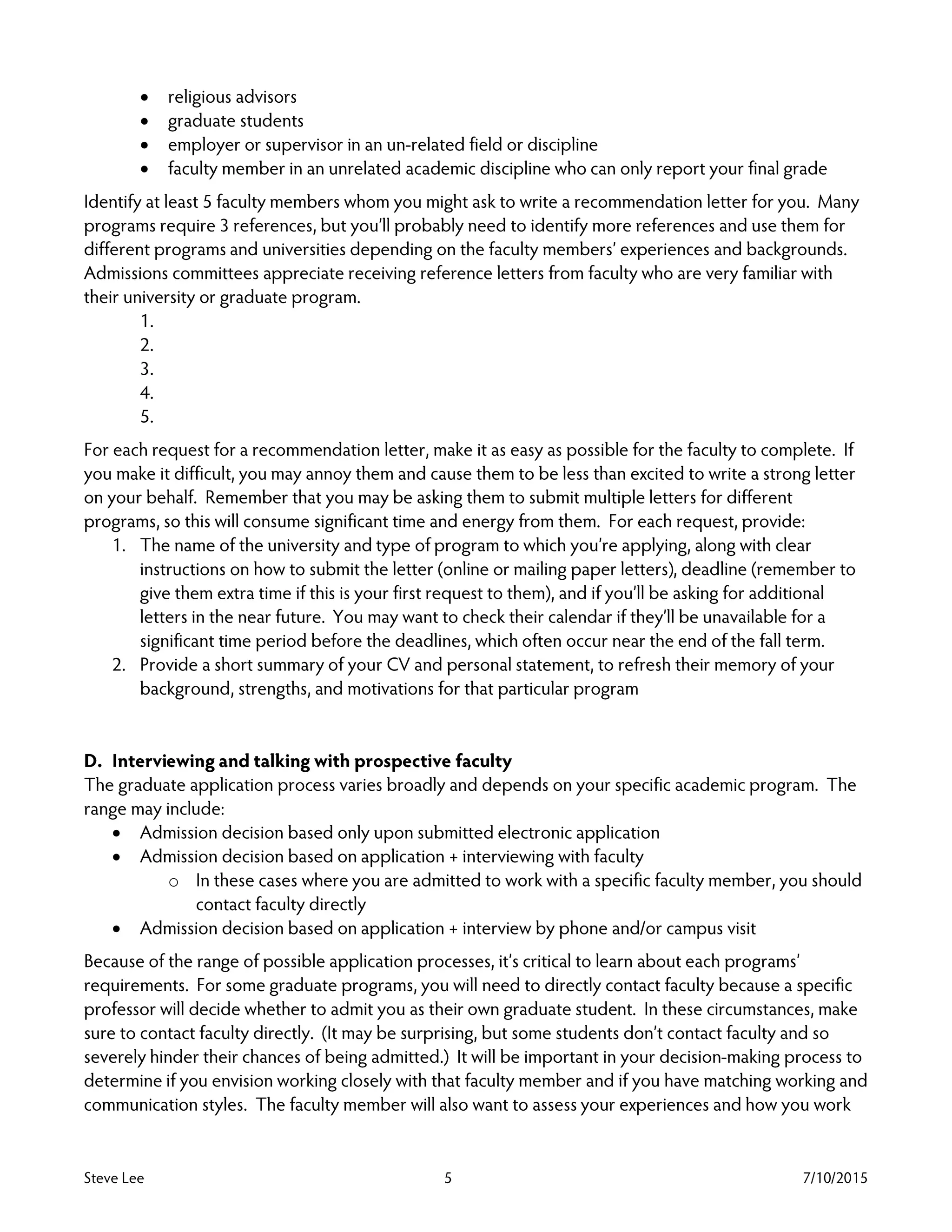 Guide on Getting into Grad School 2015-07 | PDF