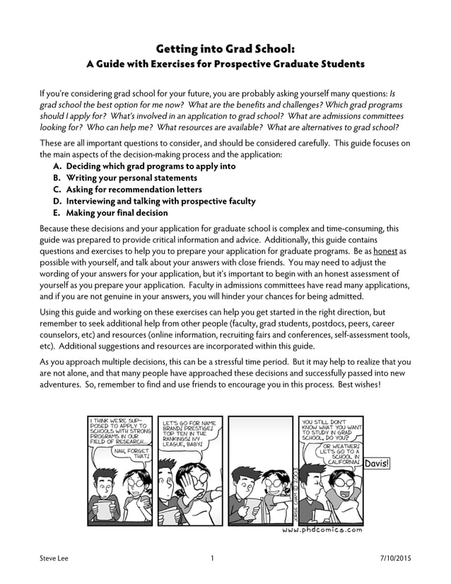 Guide on Getting into Grad School 2015-07 | PDF