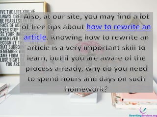 Guide on How Not to Get Lost While Rewriting an Article | PPTX