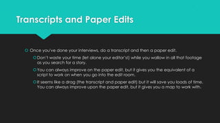 Guide on making a documentary | PPSX