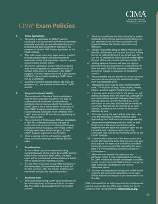 Guide on policies & requirements for cima charter | PDF | Business ...