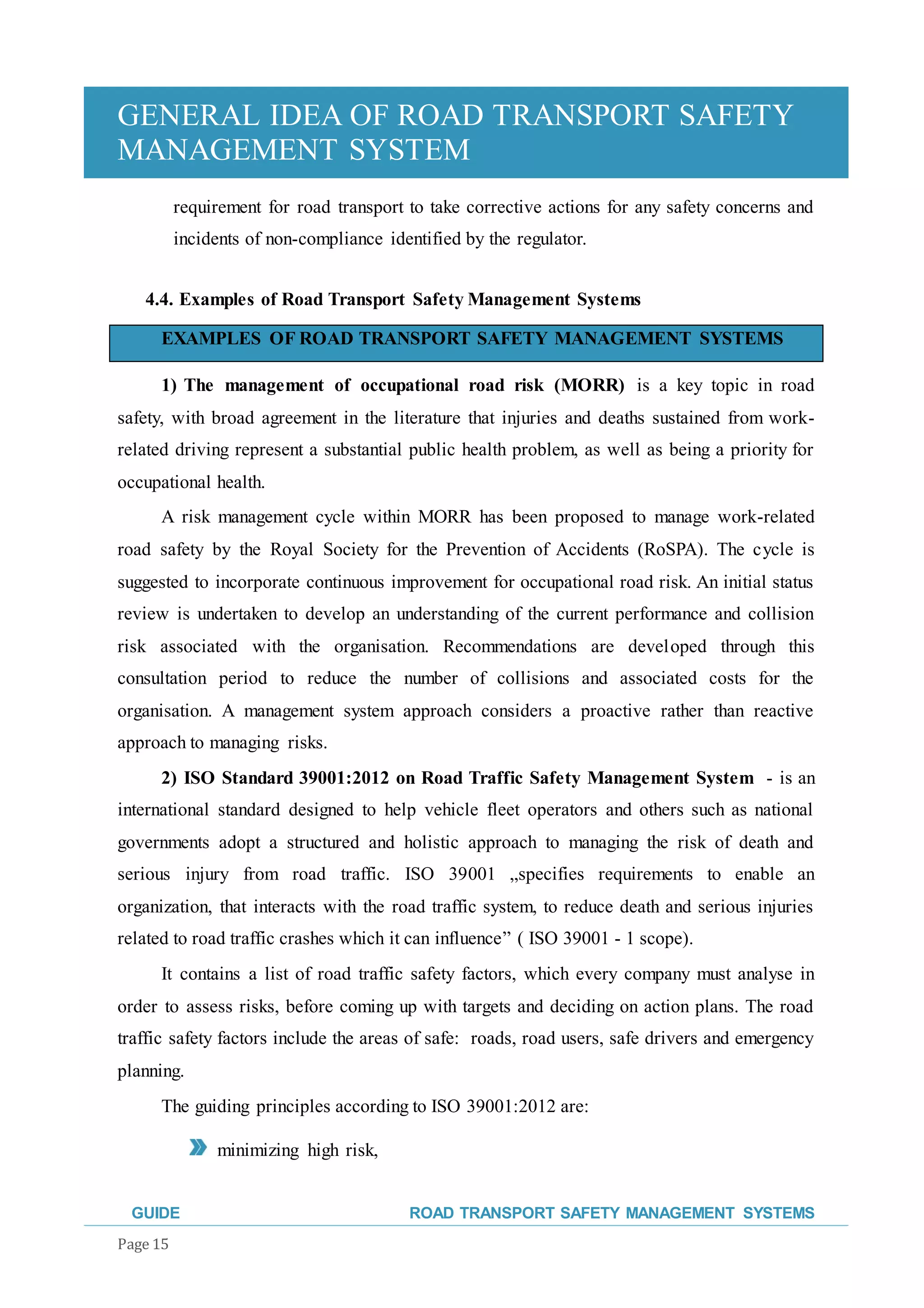 Road transport safety managemet system | PDF