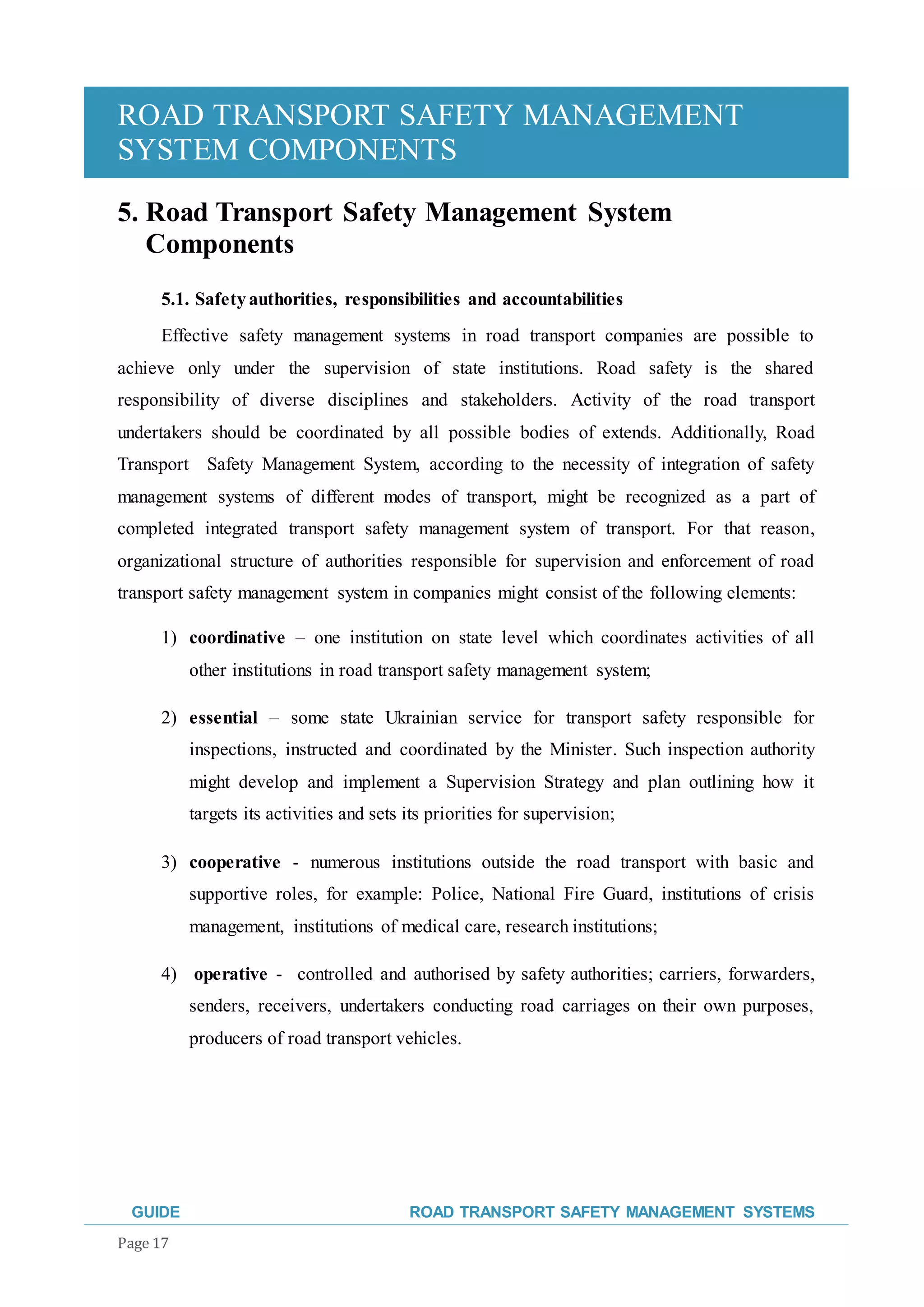 Road transport safety managemet system | PDF
