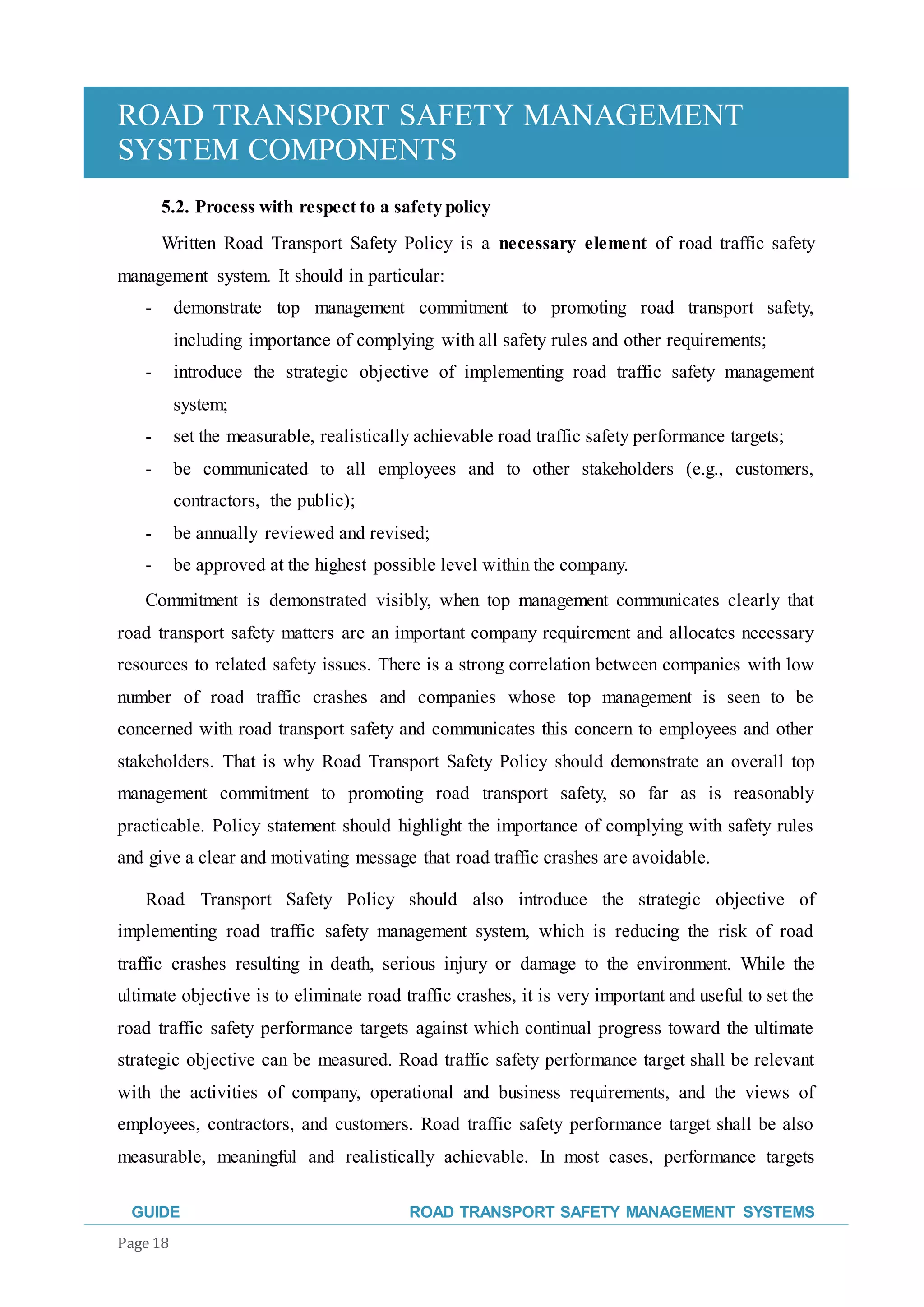 Road transport safety managemet system | PDF