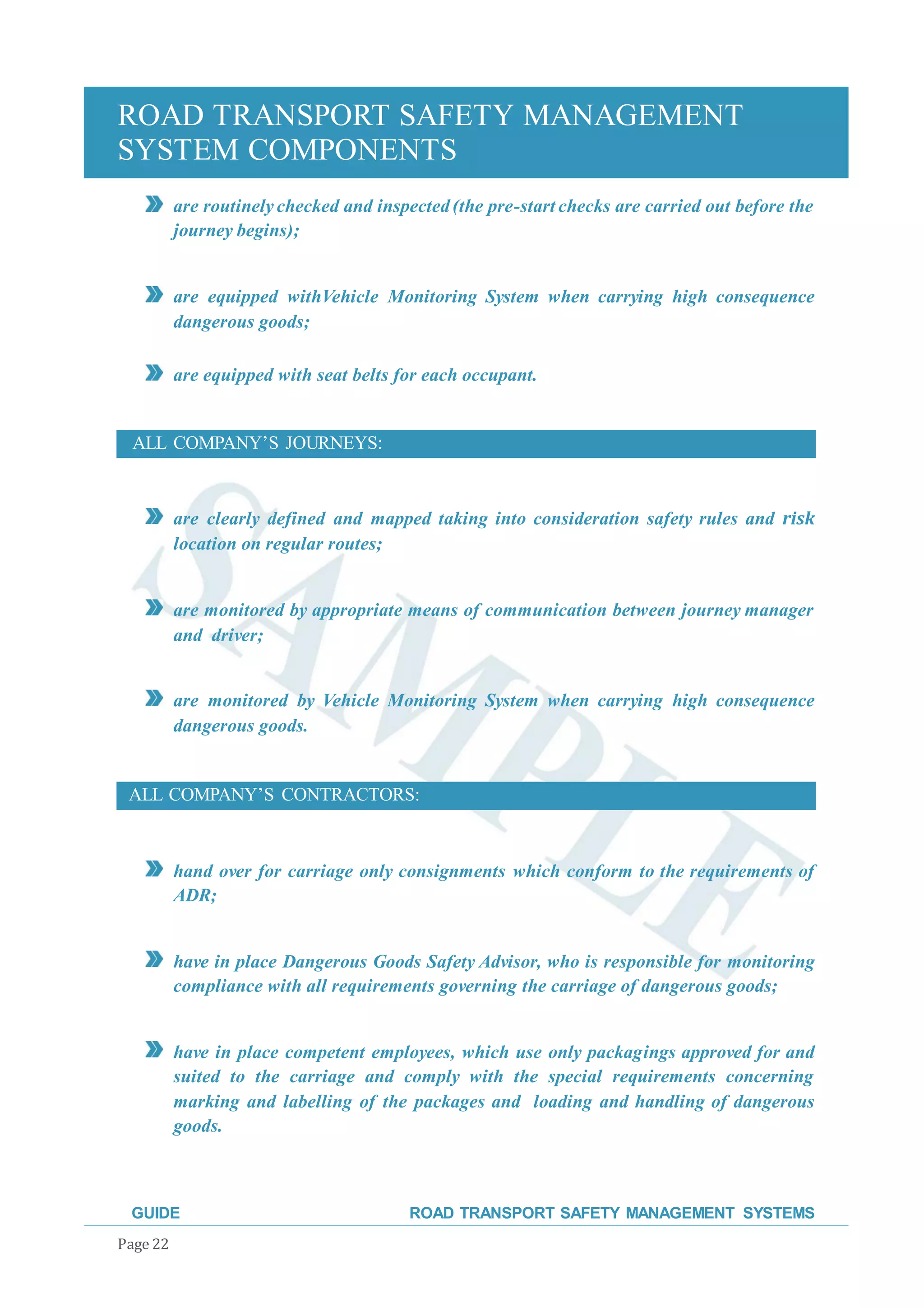 Road transport safety managemet system | PDF