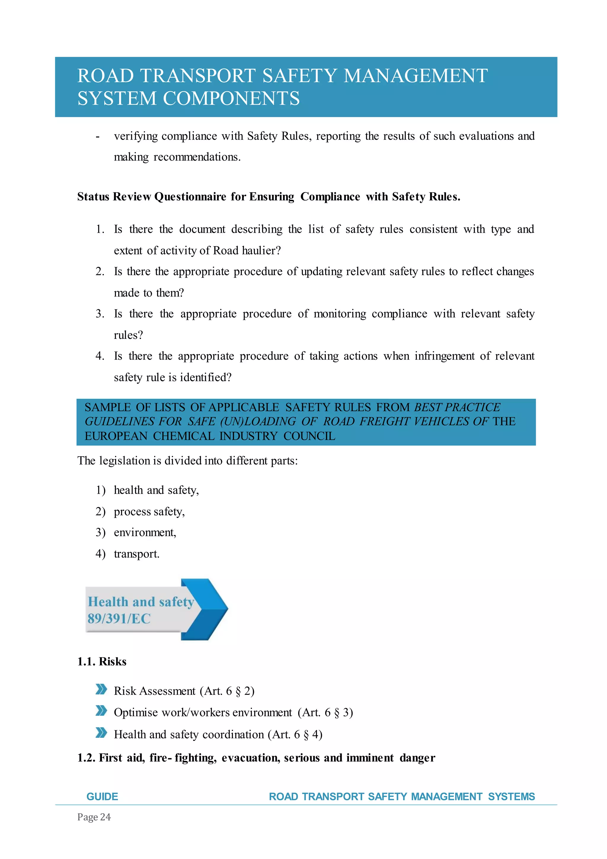Road transport safety managemet system | PDF