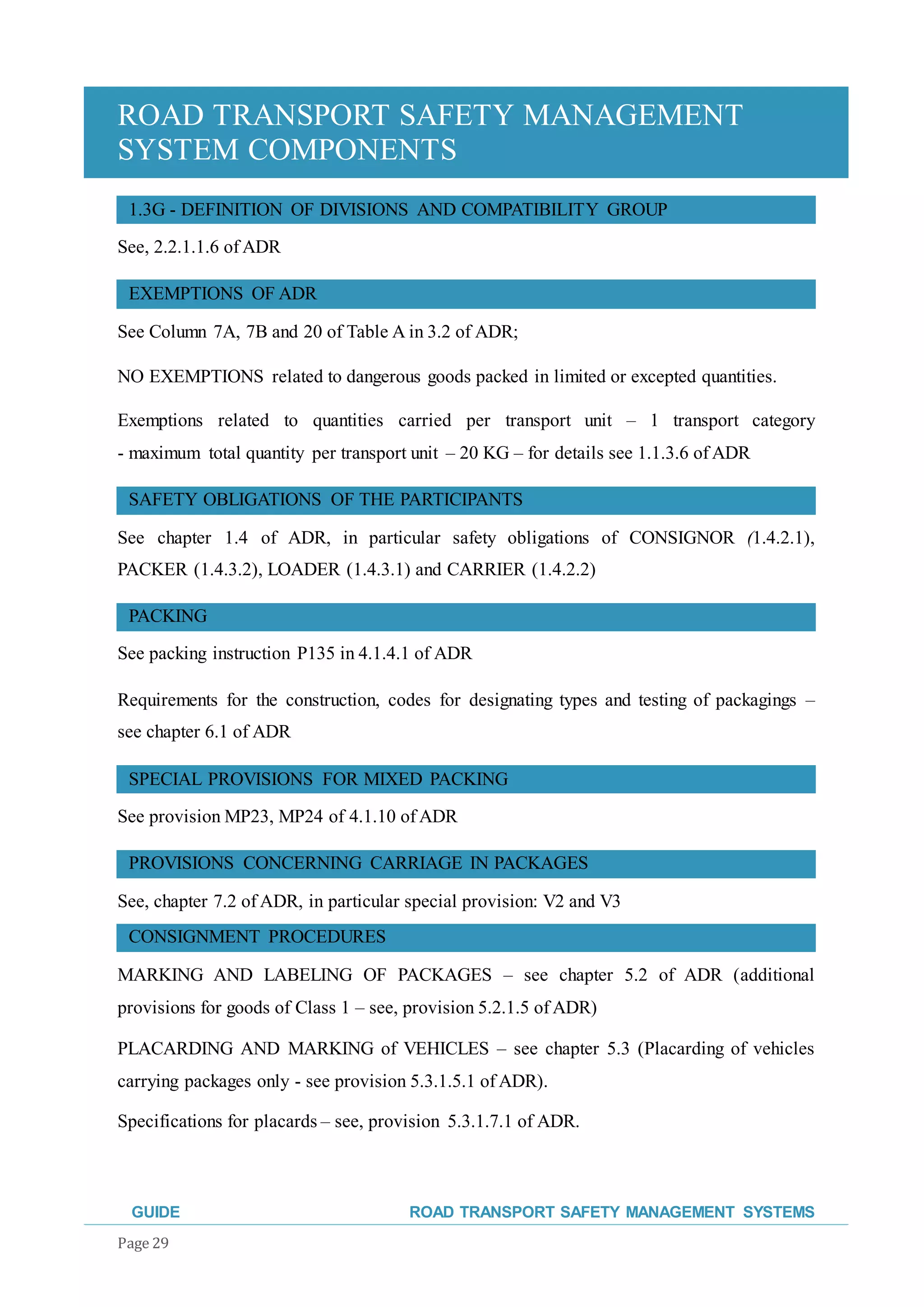 Road transport safety managemet system | PDF
