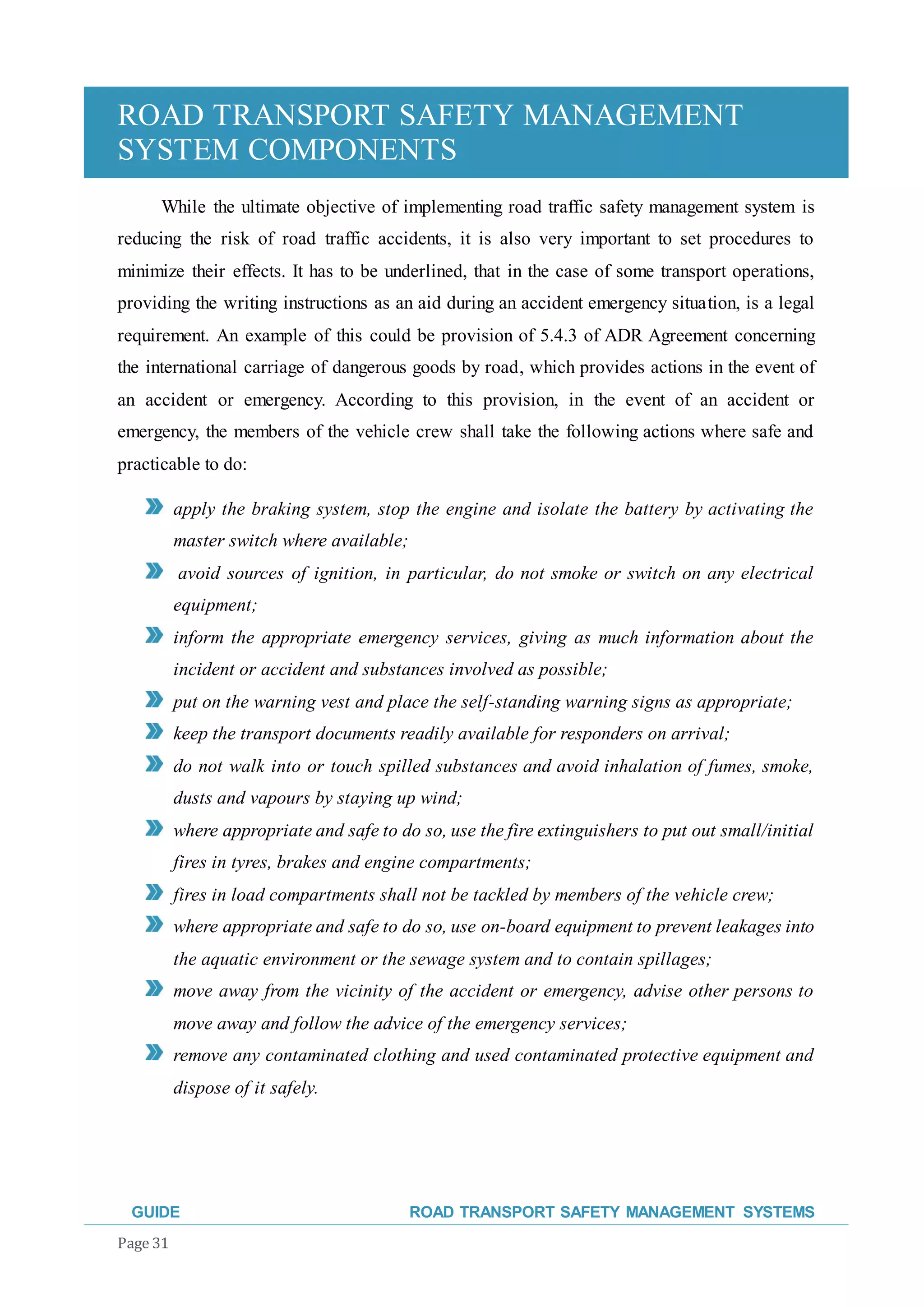 Road transport safety managemet system | PDF