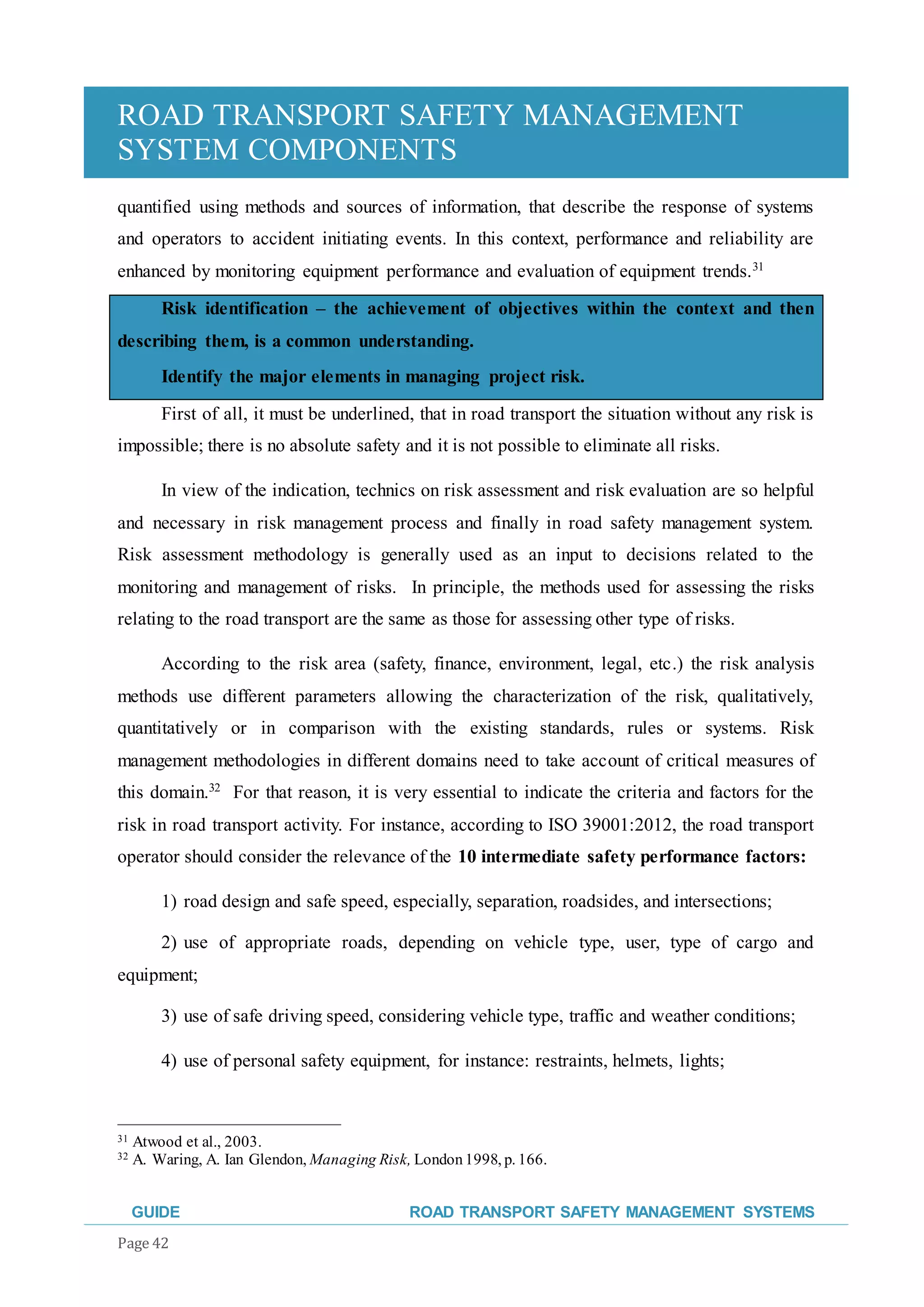 Road transport safety managemet system | PDF