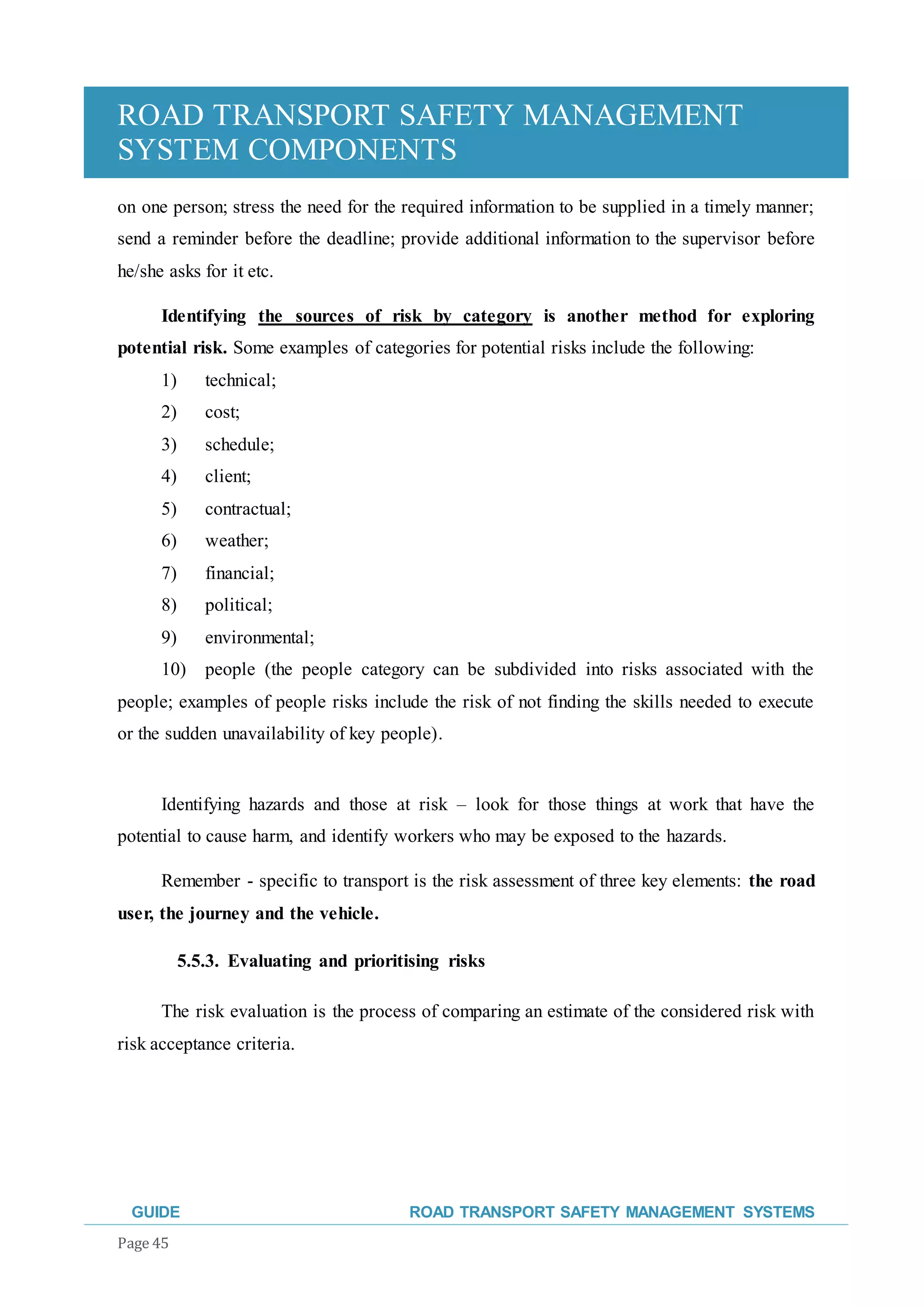 Road transport safety managemet system | PDF