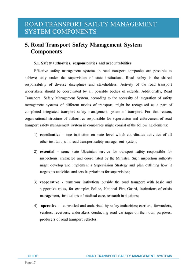 Road transport safety managemet system | PDF