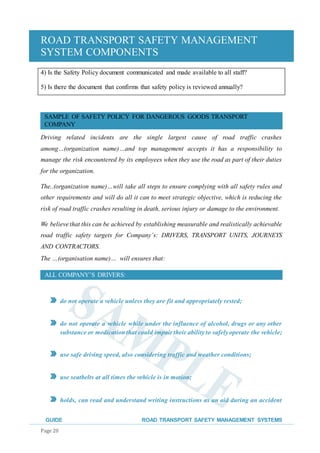 Road transport safety managemet system | PDF