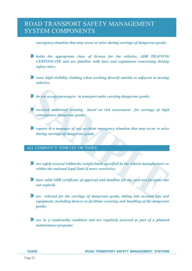 Road transport safety managemet system | PDF