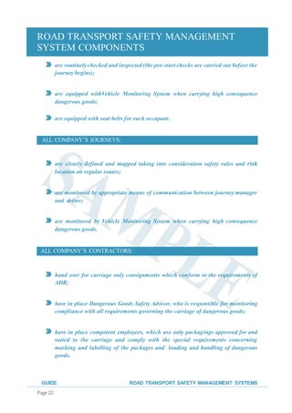 Road transport safety managemet system | PDF