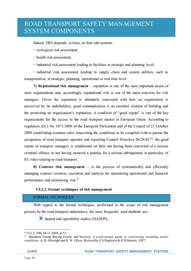 Road transport safety managemet system | PDF