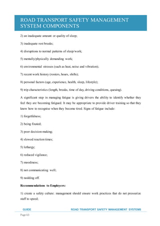 Road transport safety managemet system | PDF