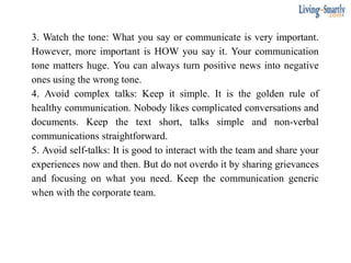 Guide On What Not To Do When Communicating With The Team | PPT