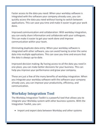 Guide on Workday Integration | PDF