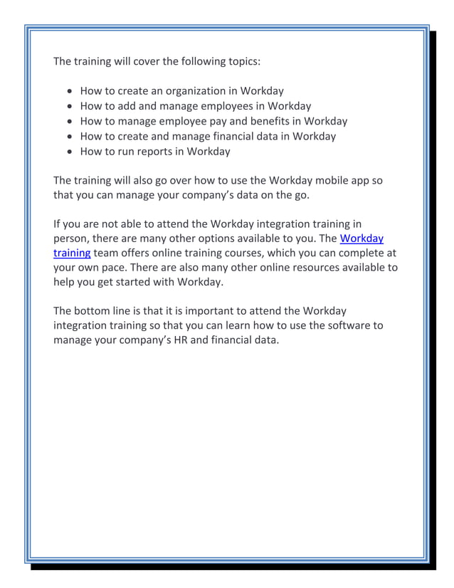 Guide on Workday Integration | PDF