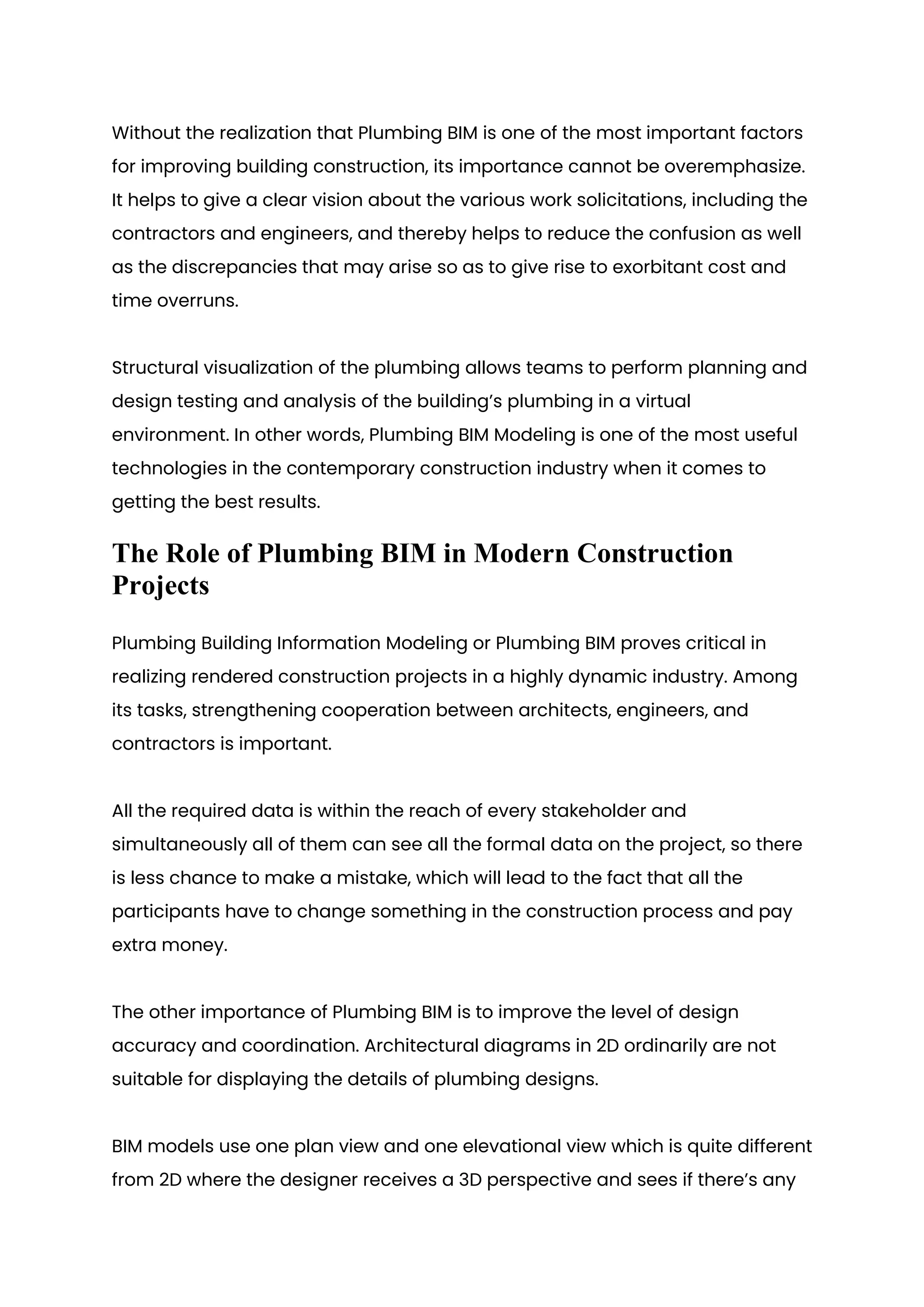 Guide Plumbing BIM Modeling in Modern Construction Industry | PDF