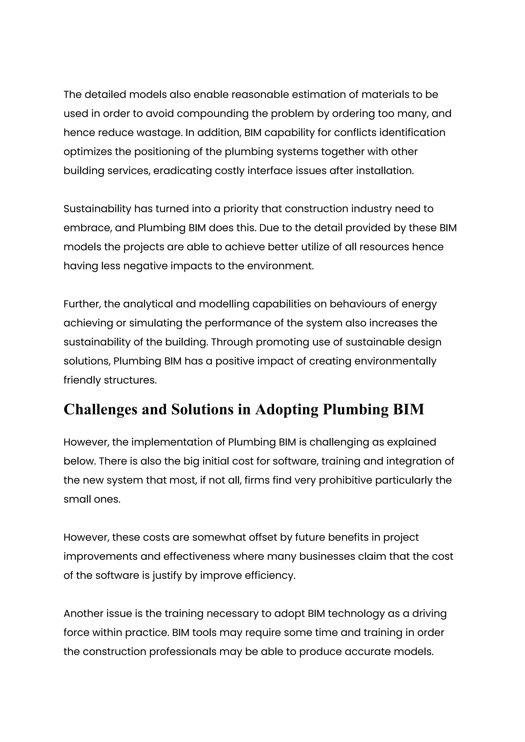 Guide Plumbing BIM Modeling in Modern Construction Industry | PDF