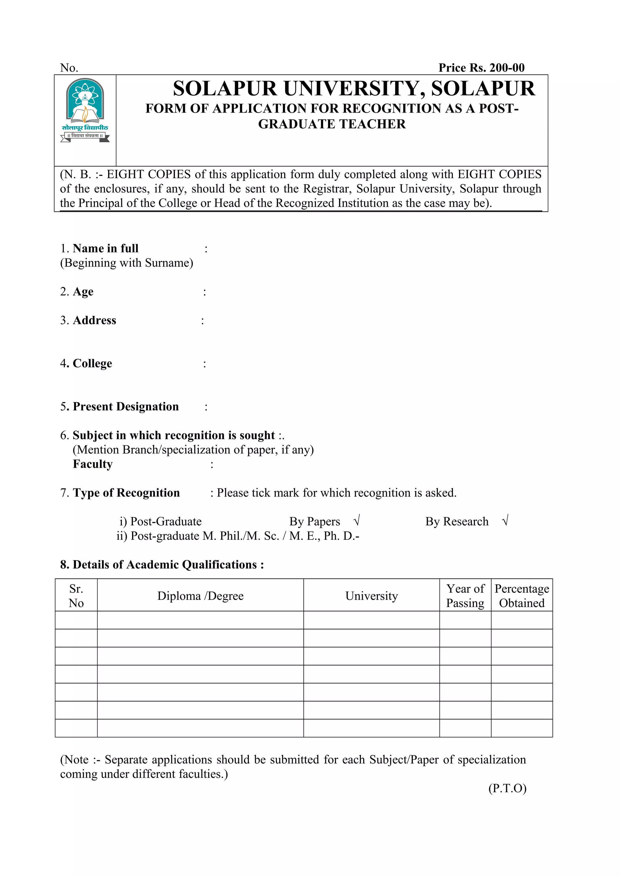 Guide recognisation form | DOC