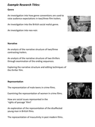 A guide to the research investigation | PPTX