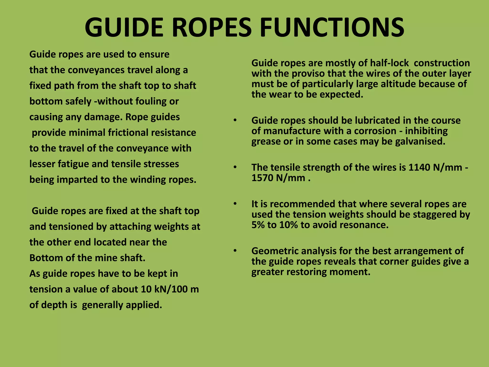 Guide rope lubrication | PPTX