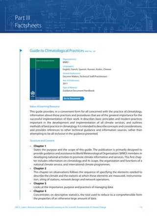 Resource Guide for Advanced Learning on the Scientific Fundamentals of ...
