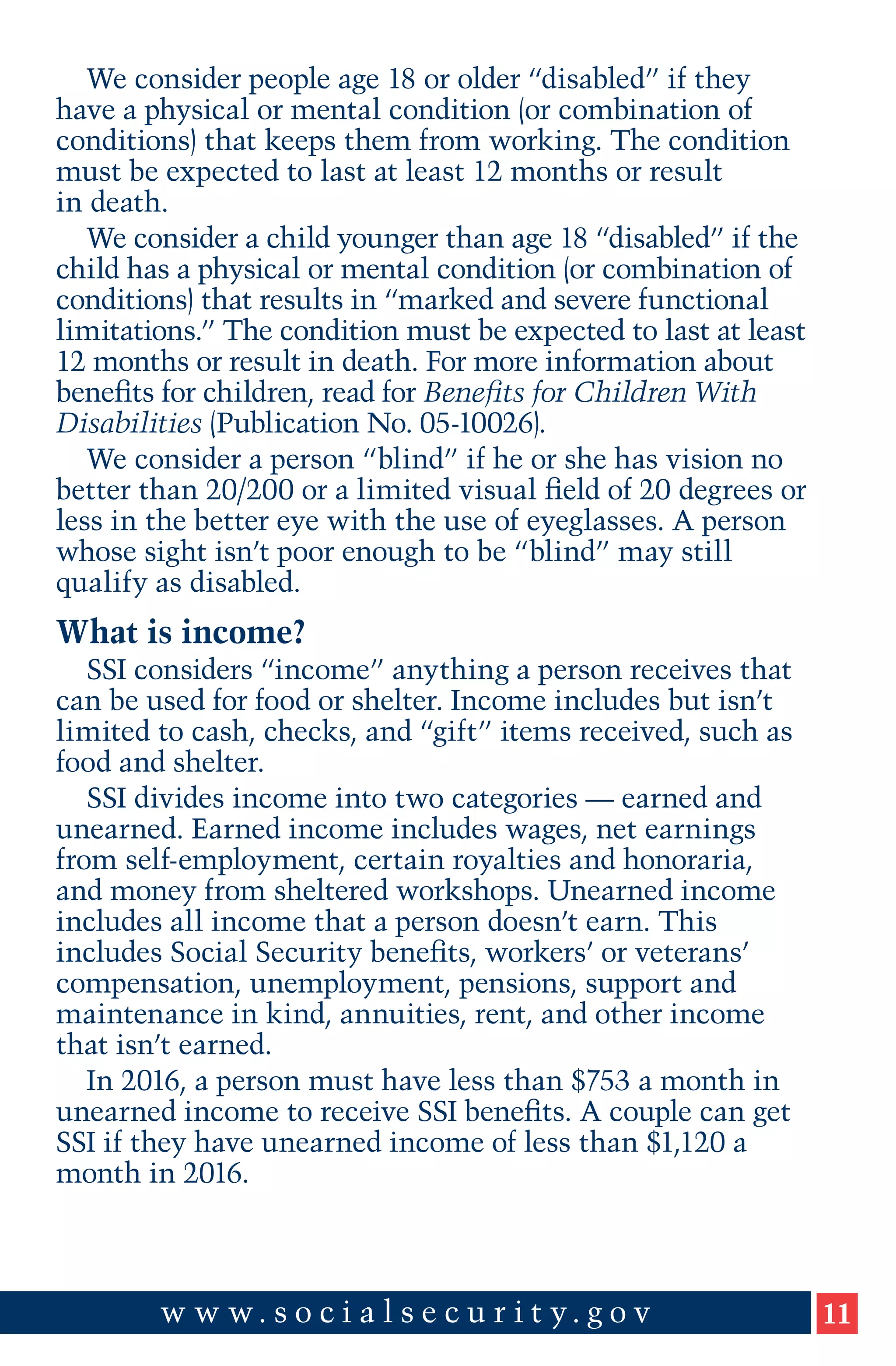 A Guide to Supplemental Security Income (SSI) for Groups and ...
