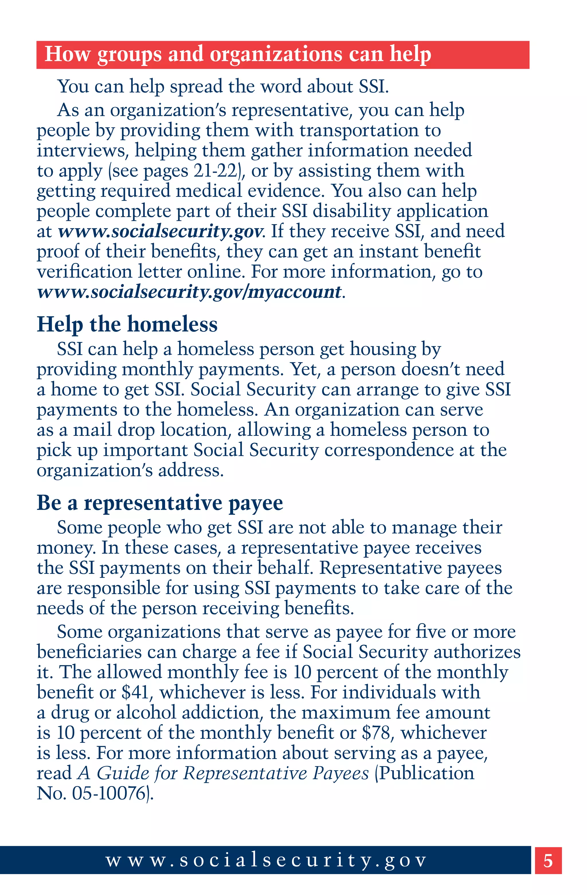 A Guide to Supplemental Security Income (SSI) for Groups and ...