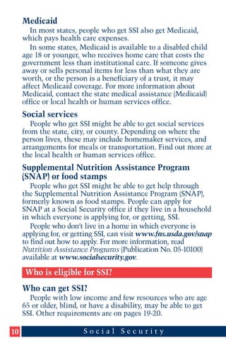 A Guide to Supplemental Security Income (SSI) for Groups and ...