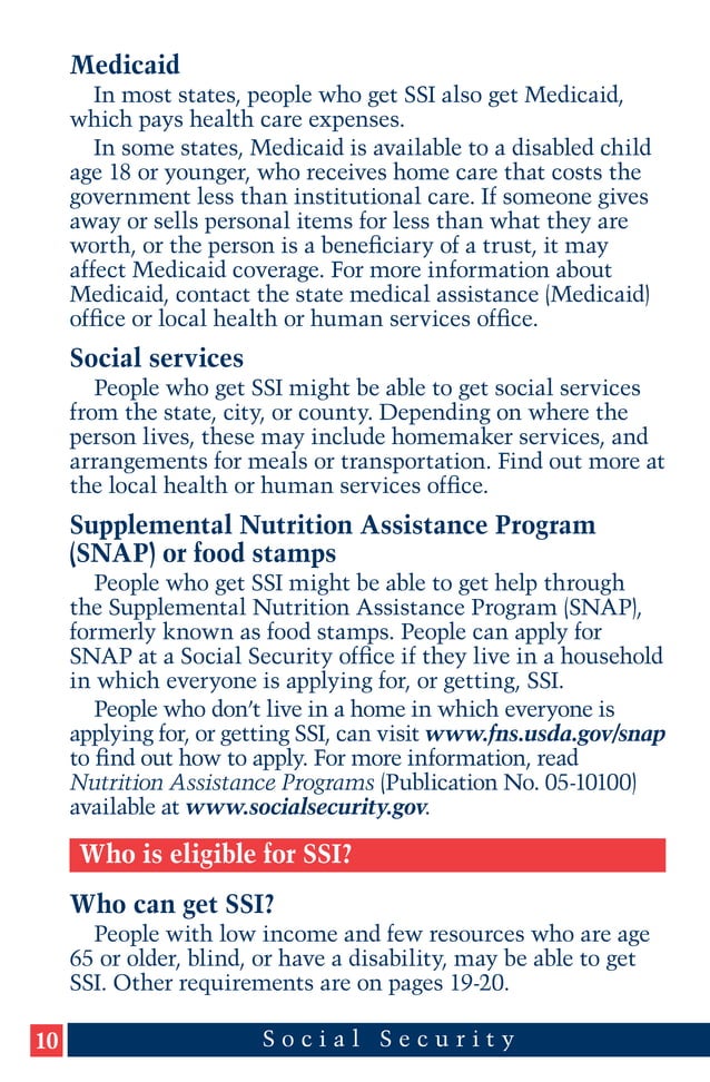 A Guide to Supplemental Security Income (SSI) for Groups and ...