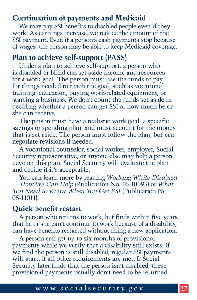 A Guide to Supplemental Security Income (SSI) for Groups and ...