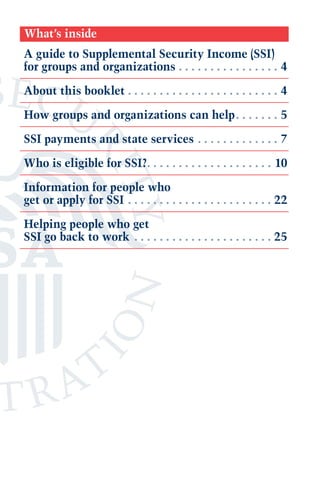 A Guide to Supplemental Security Income (SSI) for Groups and ...