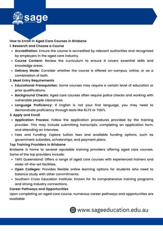 Guide to Aged Care Courses in Brisbane: Everything You Need to Know | PDF