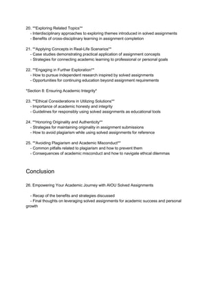 Guide to AIOU Solved Assignments autumn and spring | DOCX