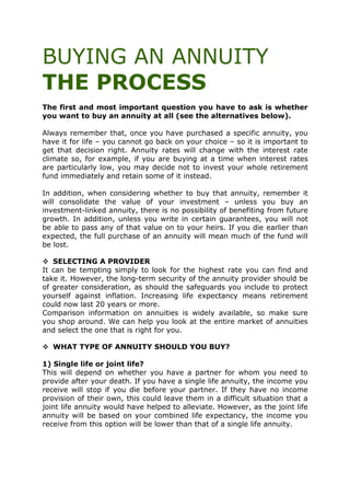 Guide to annuities | PDF