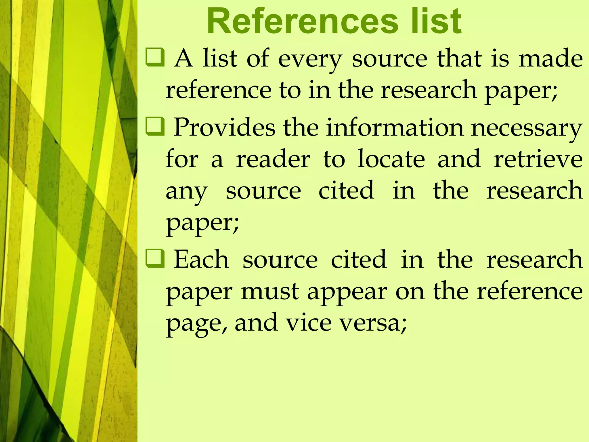 Guide to APA References List | PPT