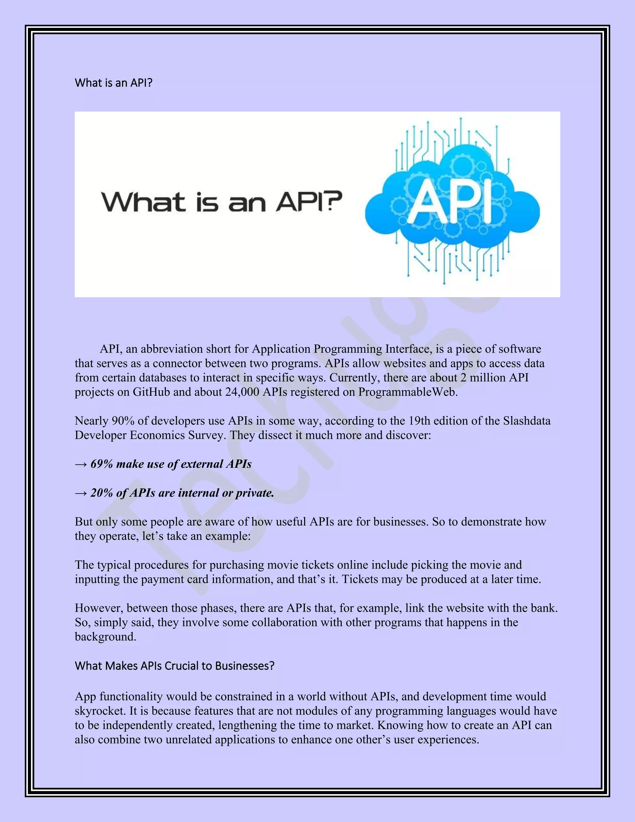 Guide To API Development – Cost, Importance, Types, Tools, Terminology, and Best Practices.pdf