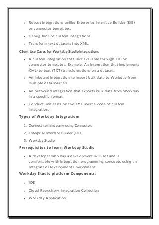 Guide to a Workday Studio Training | PDF