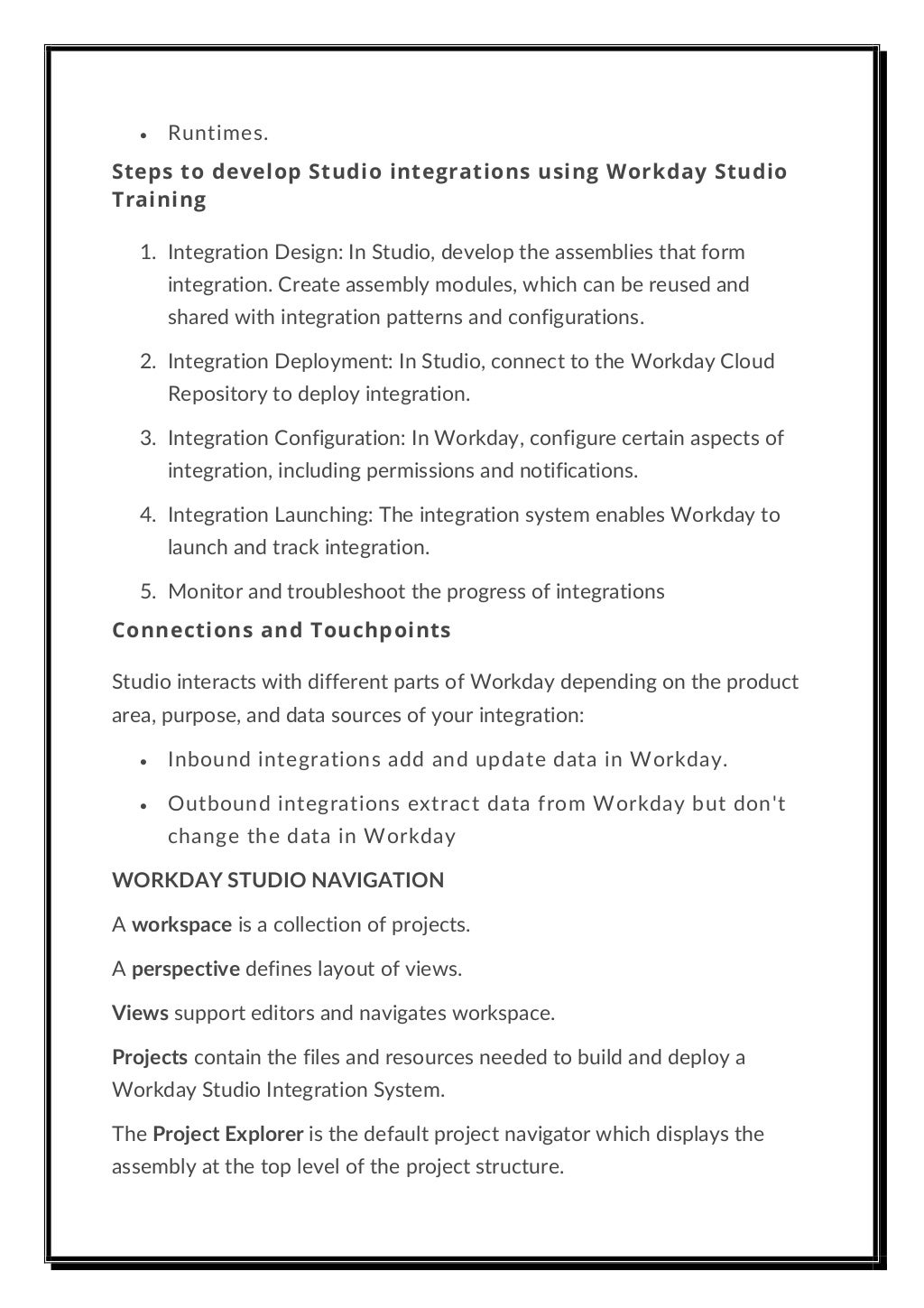 Guide to a Workday Studio Training | PDF