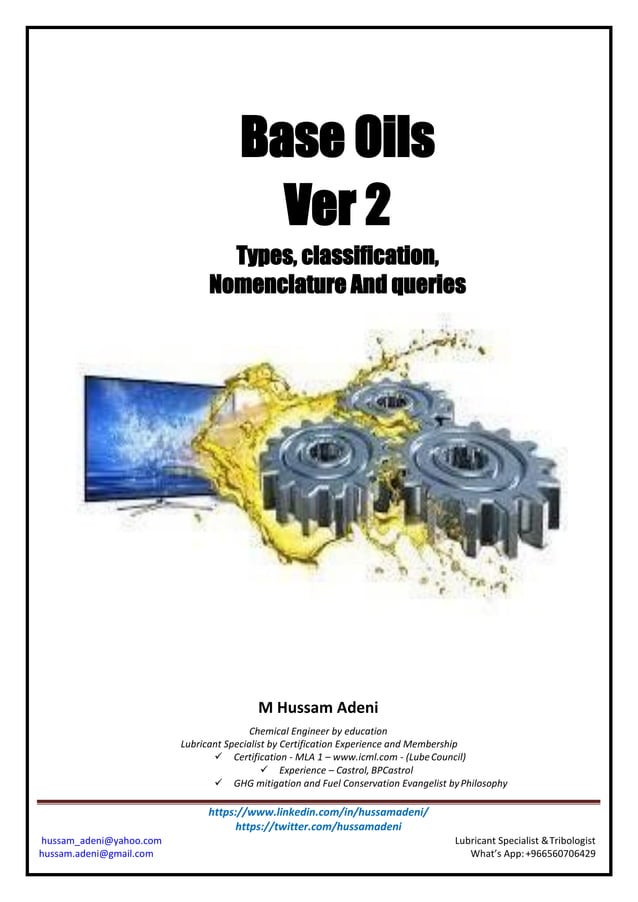 Guide to base oils Ver 2 | PDF | Commodities | Economy
