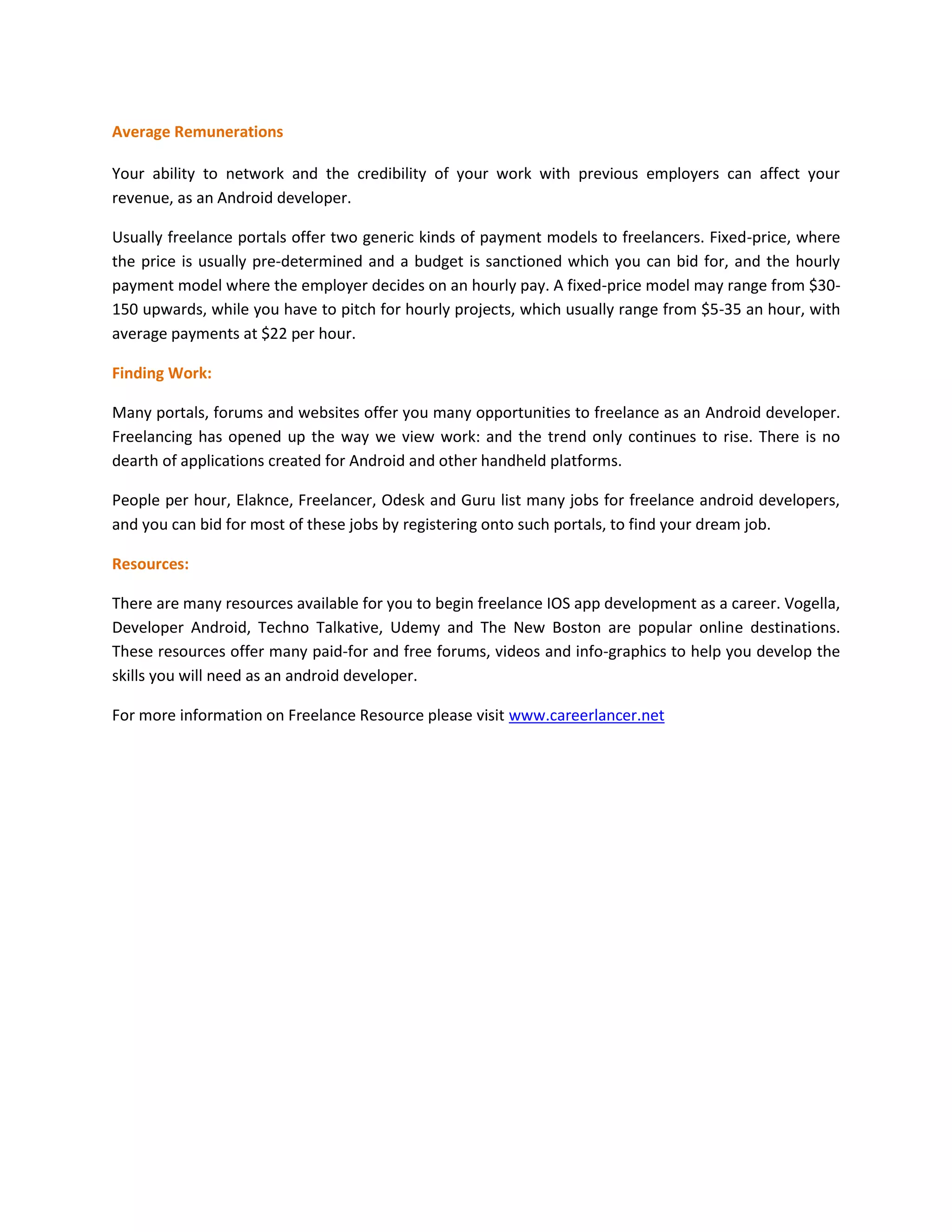 Guide To Become A Freelance Android Developer | PDF