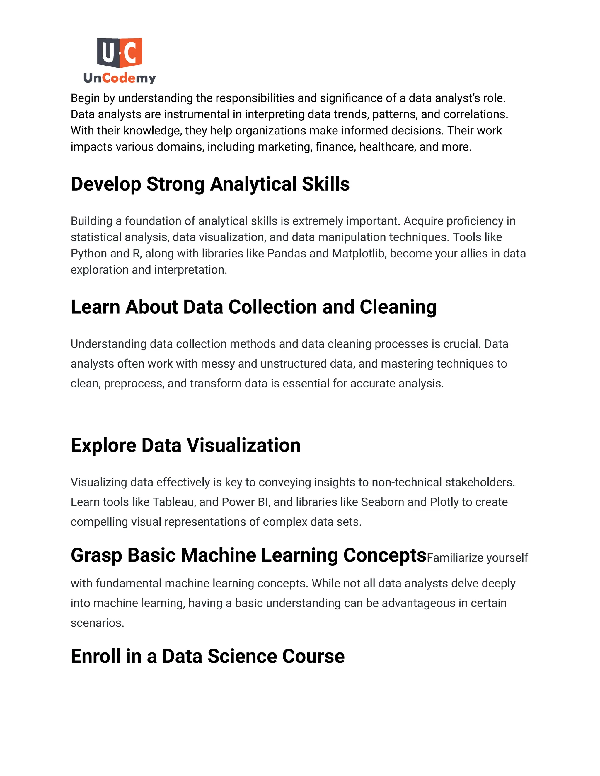 Guide to Becoming a Data Analyst.pdf | Information Services Industry ...