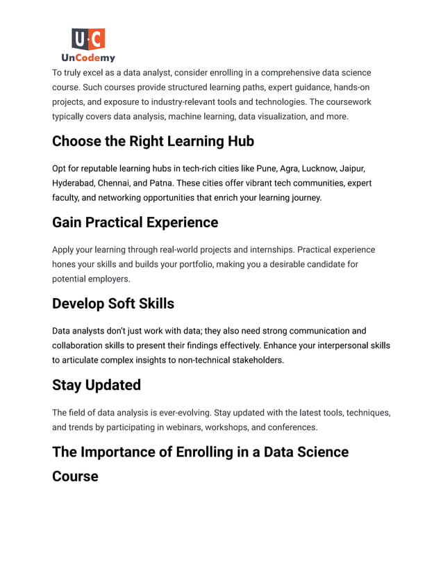 Guide to Becoming a Data Analyst.pdf | Information Services Industry ...