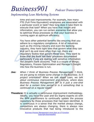 A Guide to Business Process Management | PDF