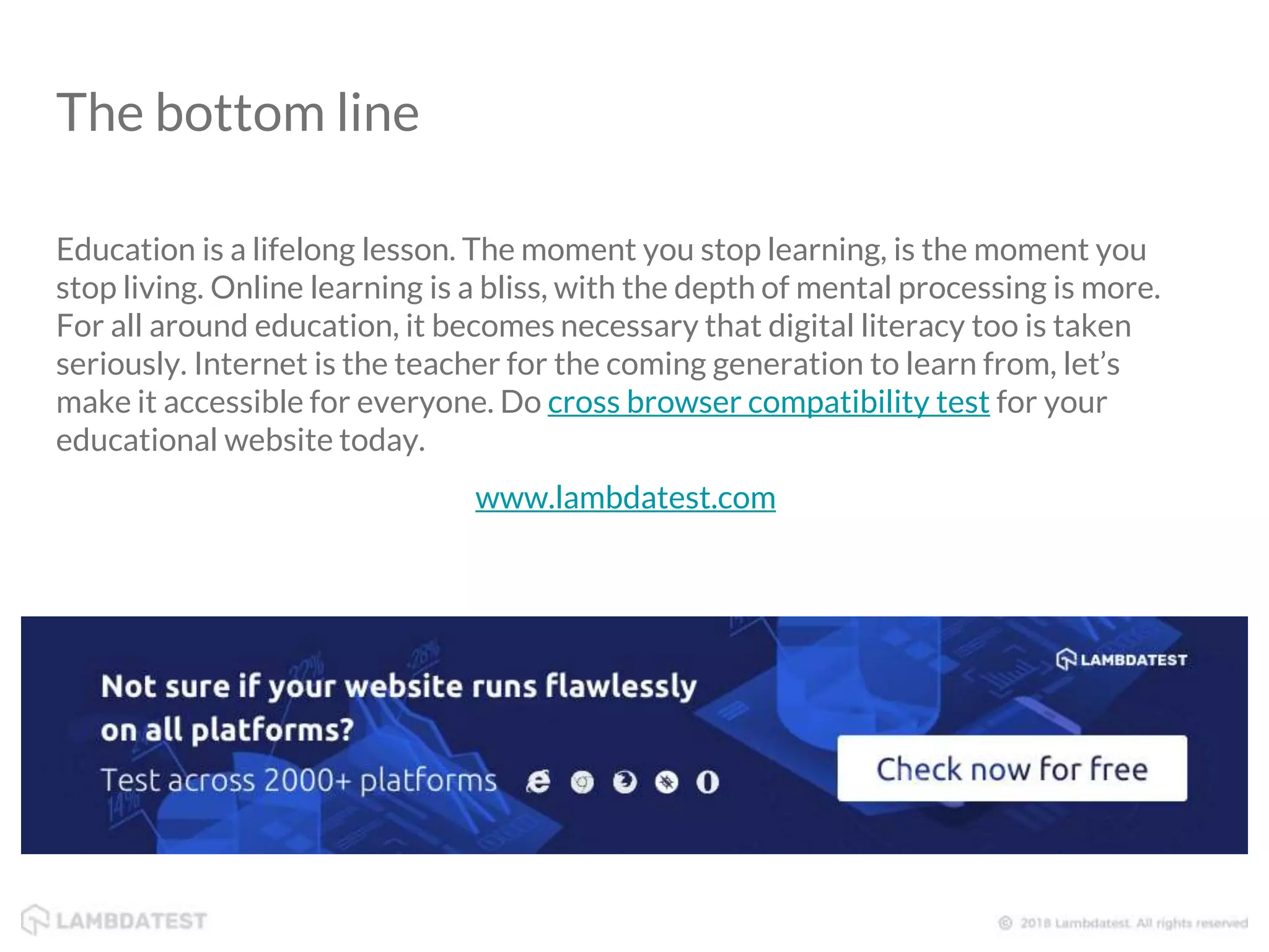Guide to Browser Compatibility for Online Learning Platforms | PPT