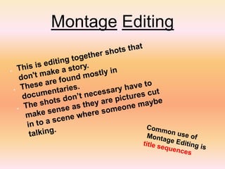 Guide to camera work and editing techniques | PPTX